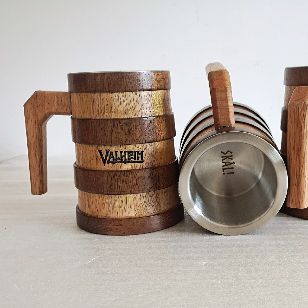 Valheim Wooden Tankard – Lizard Doggo